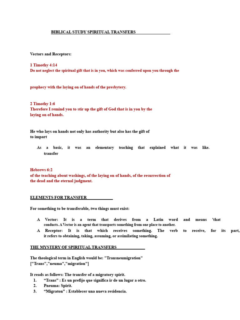 Spiritual Transfers in Biblical Context | PDF | Ishmael | Defamation