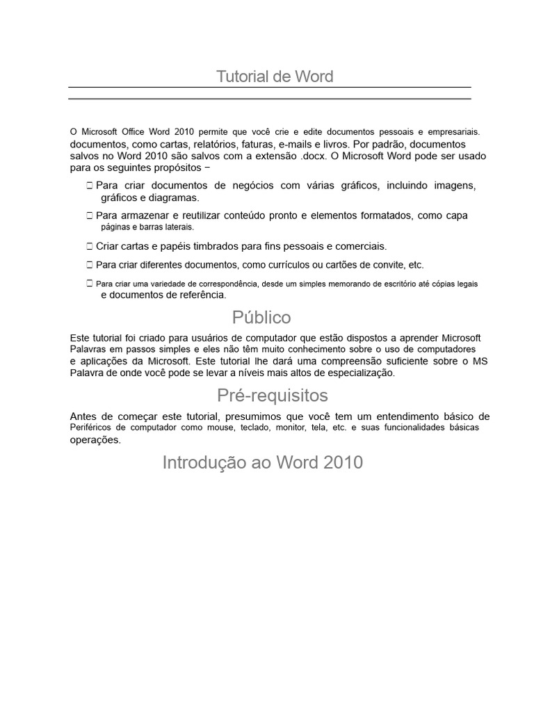 Tutorial de Word | PDF | Janela (informática) | Microsoft Word