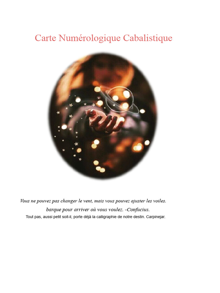 Carte Numérologique Cabalistique détaillée | PDF | Amour | Karma