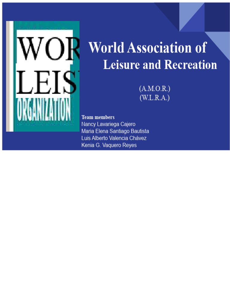 World Association of Leisure and Recreation (AMOR) | PDF