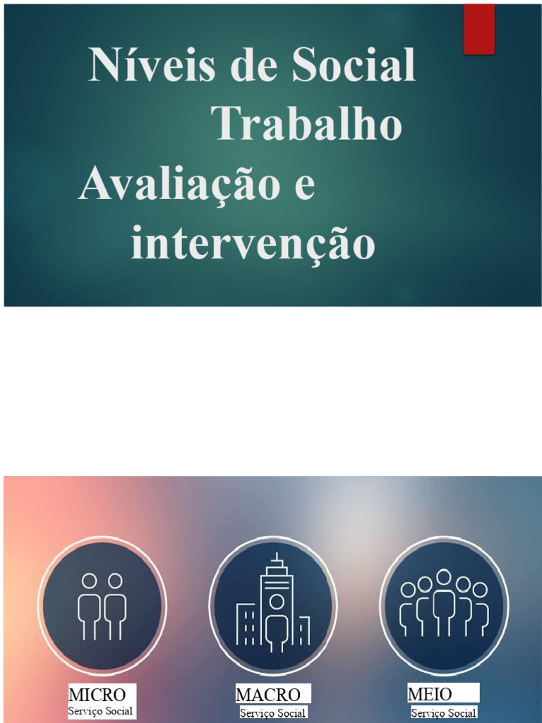 Tipos de Trabalho Social: Micro, Mezzo e Macro | PDF | Família