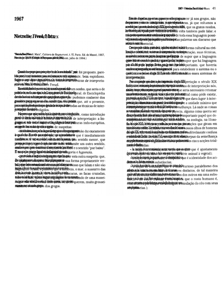 Técnicas de Interpretación en Nietzsche, Freud y Marx | PDF | Friedrich ...