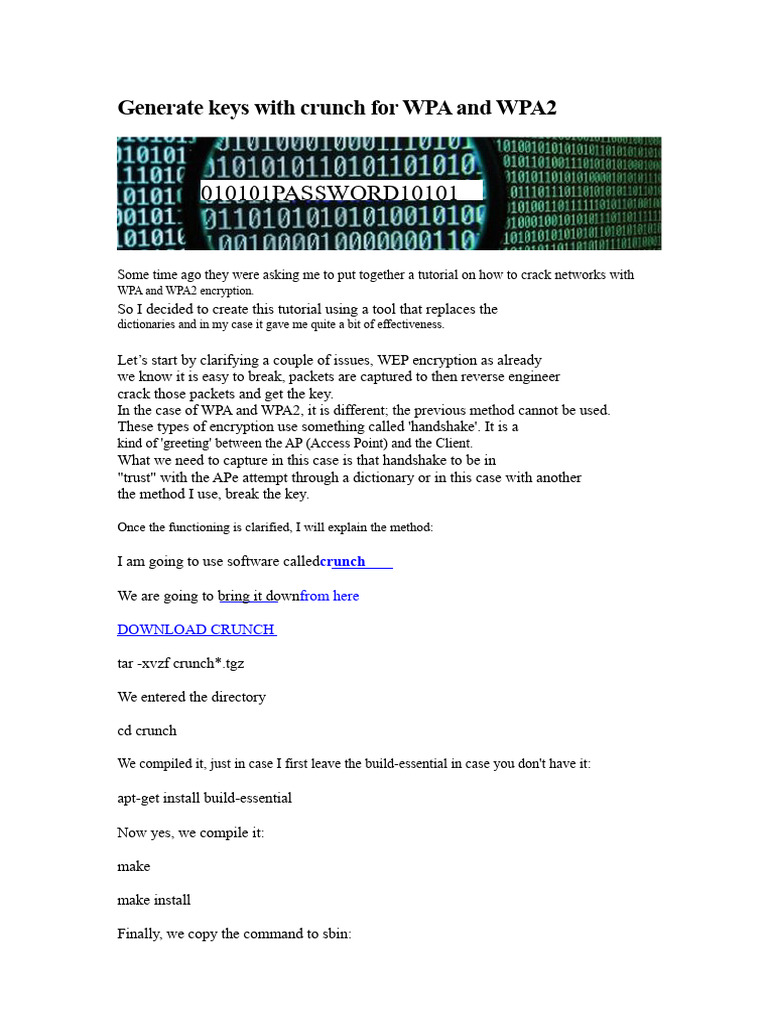 Generate Keys With Crunch for WPA and WPA2 | PDF | Computer Science ...