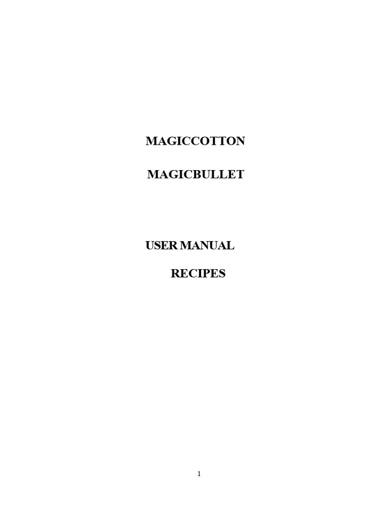 Manual and Recipes in Italian Magic Bullet | PDF | Dishwasher | Drink