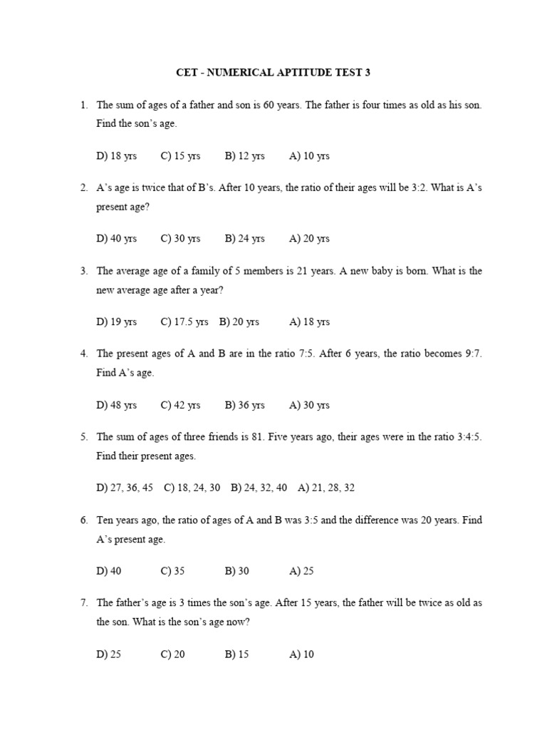 Numerical Aptitude Test 3 | PDF | Chess Theory | Chess