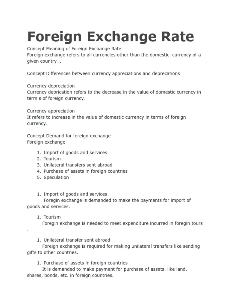 Foreign Exchange Rate Notes | PDF | Exchange Rate | Currency ...