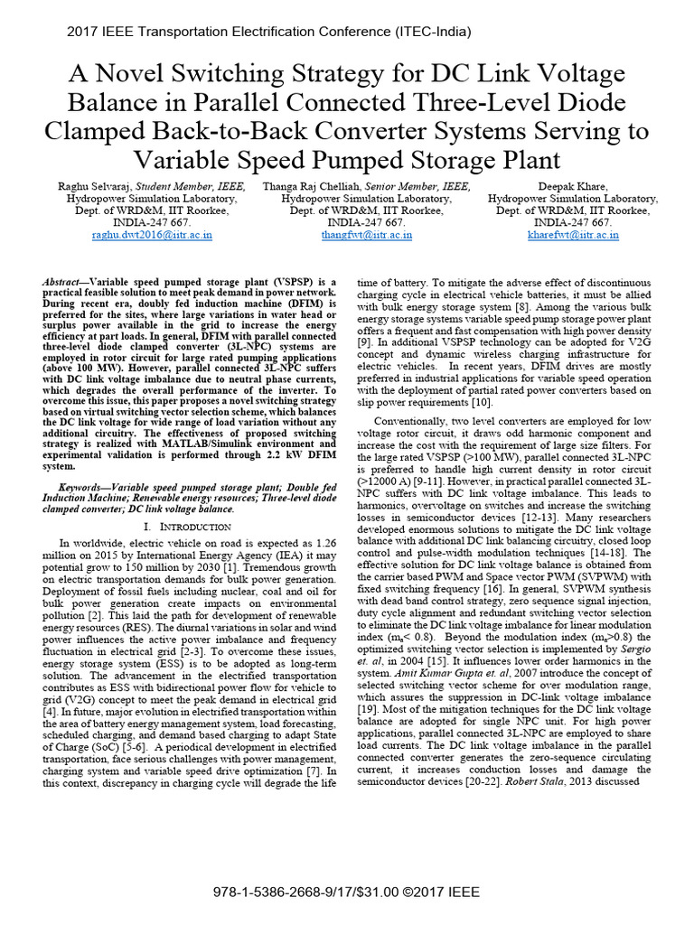 A Novel Switching Strategy for DC Link Voltage Balance in Parallel ...