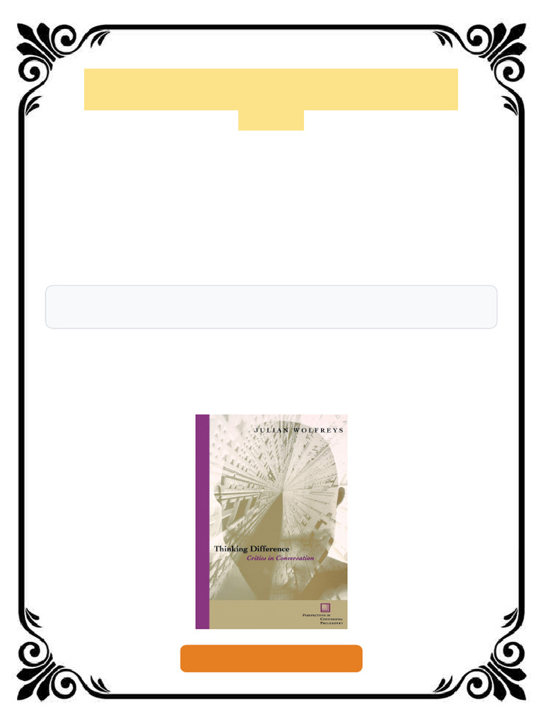 Thinking Difference 1st Edition Julian Wolfreys Ebook Teaching Version ...