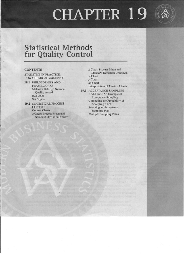 Chapter 19_Statistical Methods for Quality Control | PDF