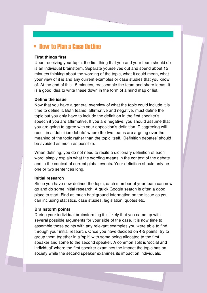 How To Plan A Case Outline: First Things First | PDF | Definition ...