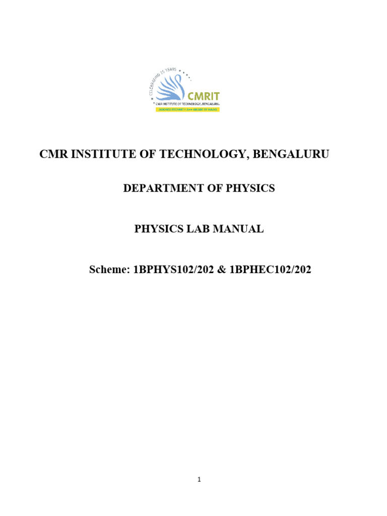 Physics Lab Manual: CMRIT Experiments | PDF | Bipolar Junction ...