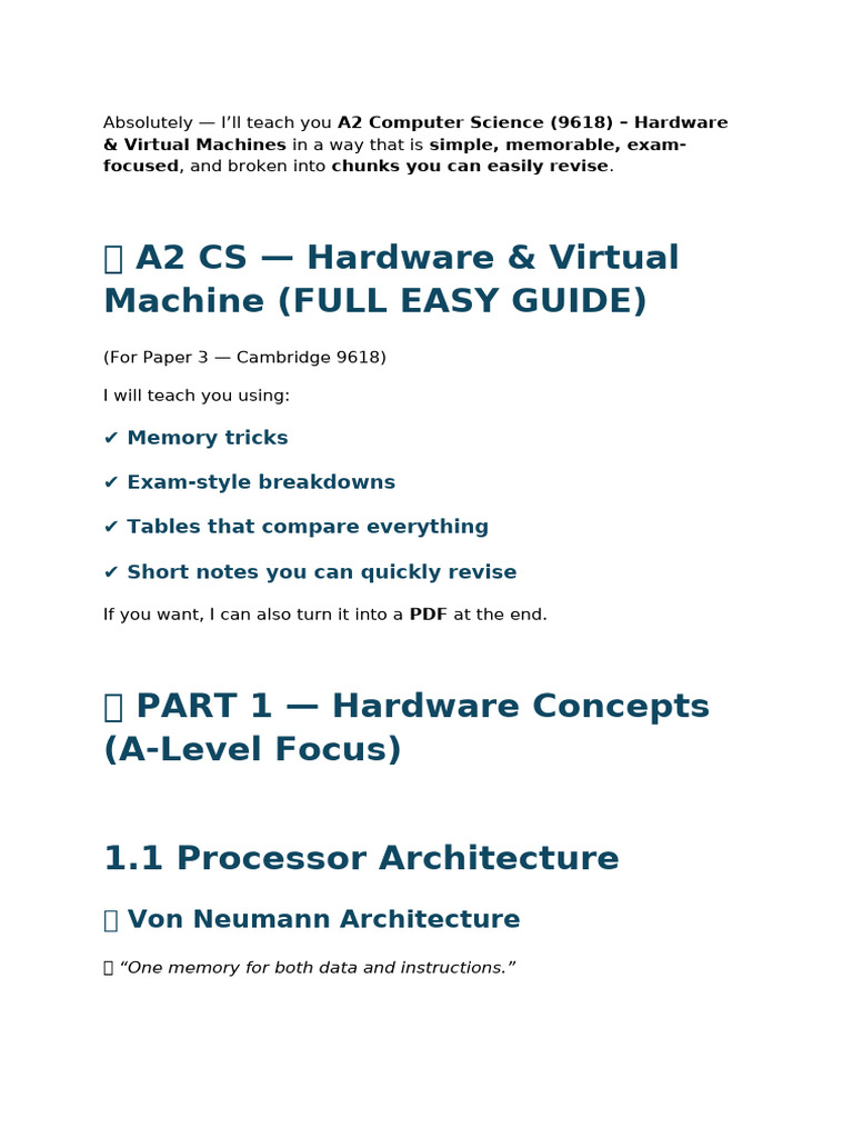Hardware & Virtual Machine | PDF | Central Processing Unit | Multi Core ...