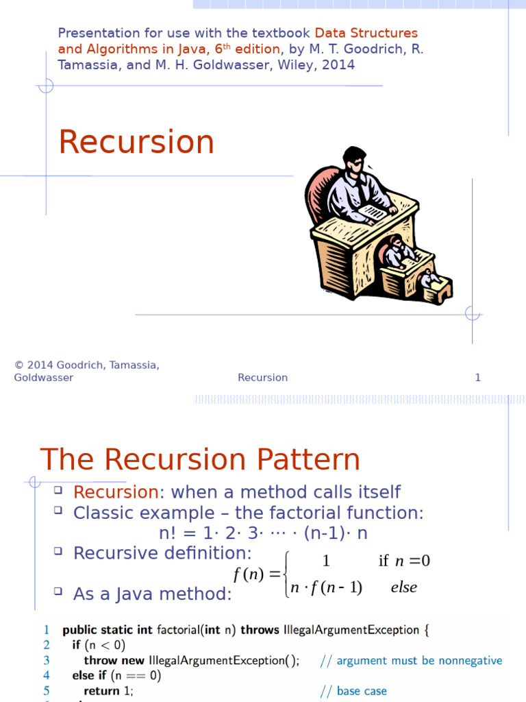 Goodrich 6e Ch05 Recursion-Updated | PDF | Recursion | Algorithms