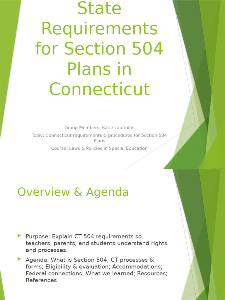 EDH611 504 Plan Week 2 | PDF | Section 504 Of The Rehabilitation Act ...
