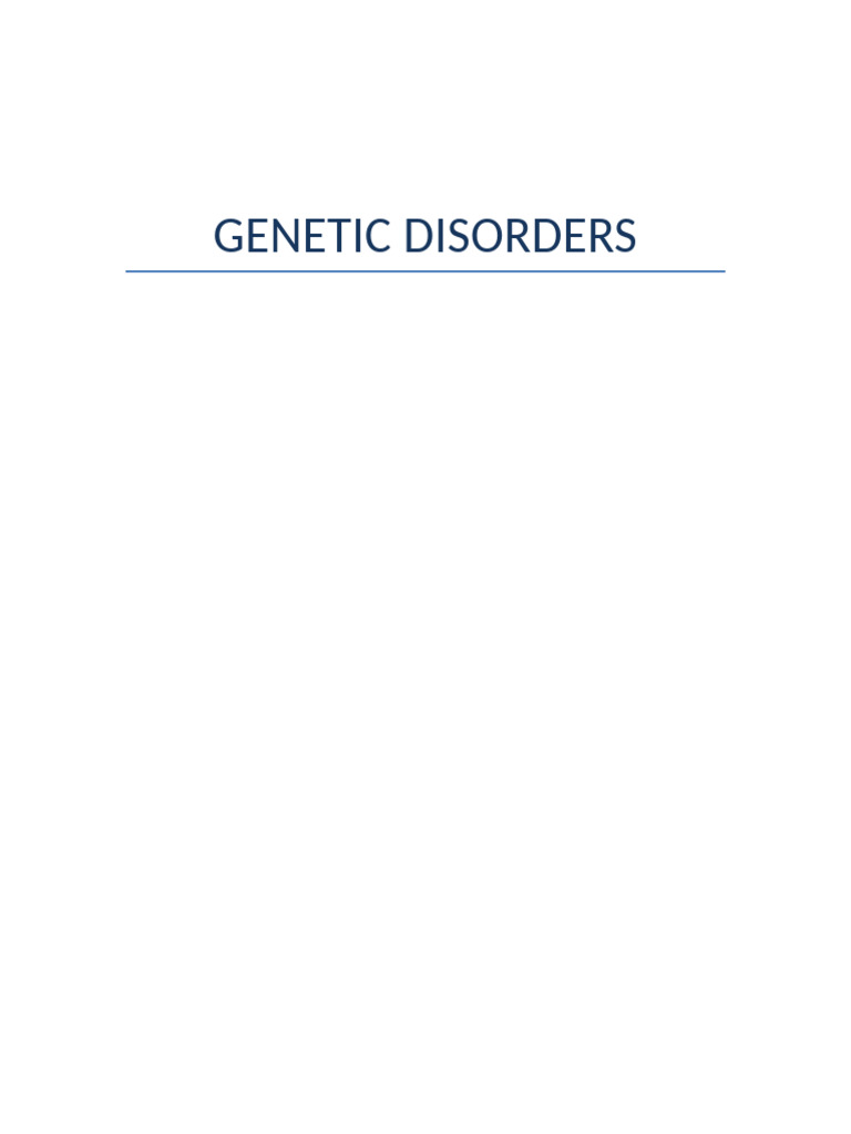 Understanding Genetic Disorders Explained | PDF | Genetic Disorder ...