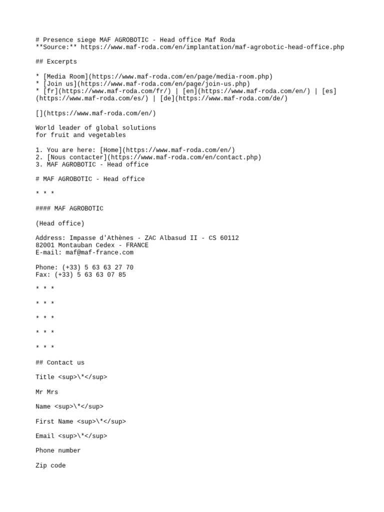 MAF AGROBOTIC Head Office Details | PDF | Internet Privacy | Http Cookie