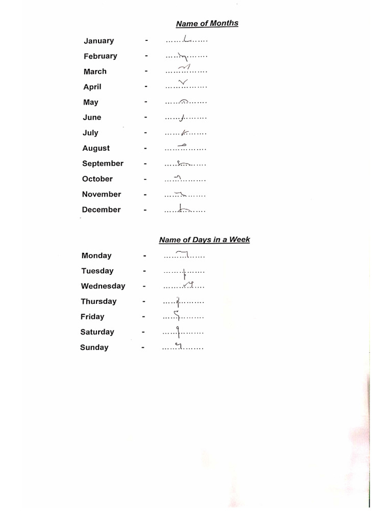 Shorthand Outlines of Months and Days | PDF