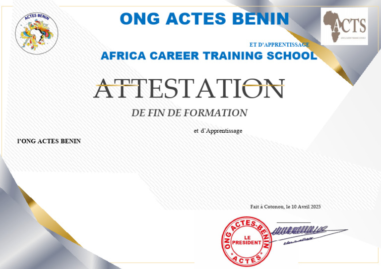 Attestation de Formation en Informatique | PDF
