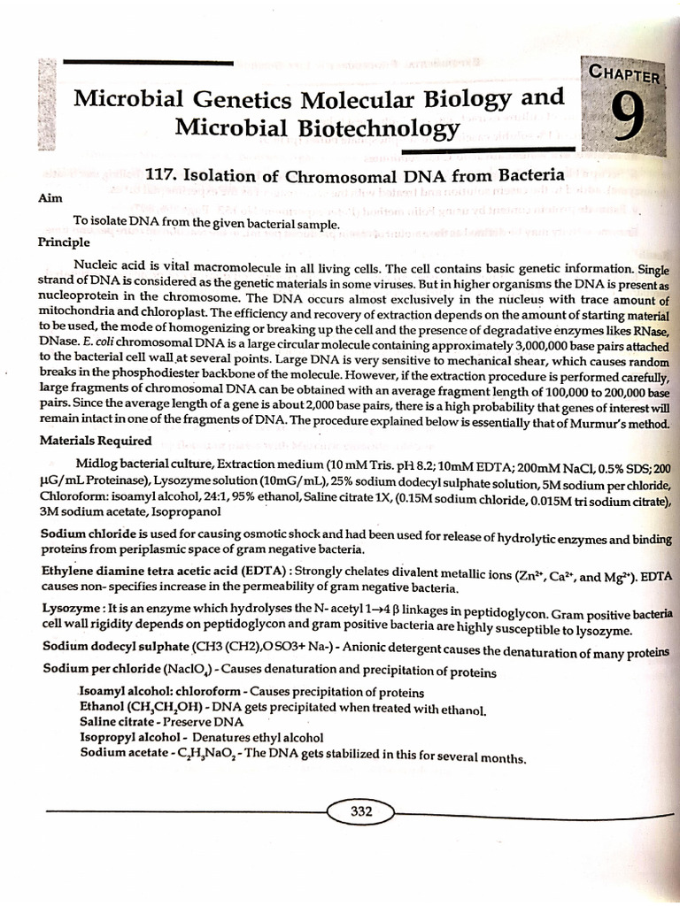 Genetic Engineering and Rdna Technology Practical Protocol | PDF