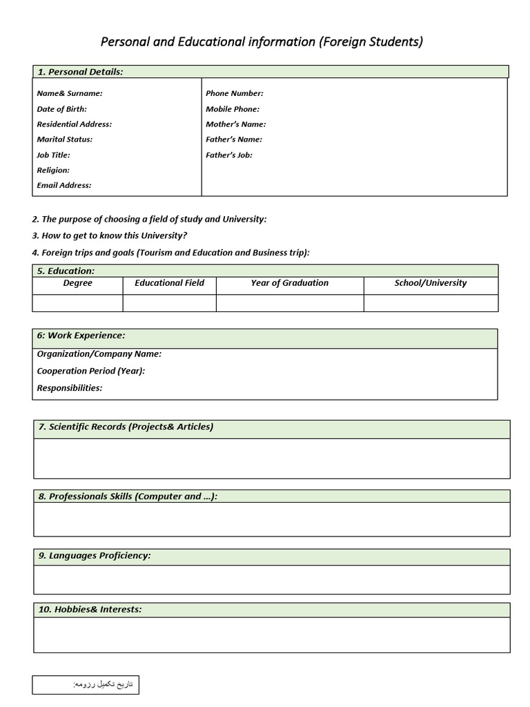 Foreign Student Resume Template | PDF