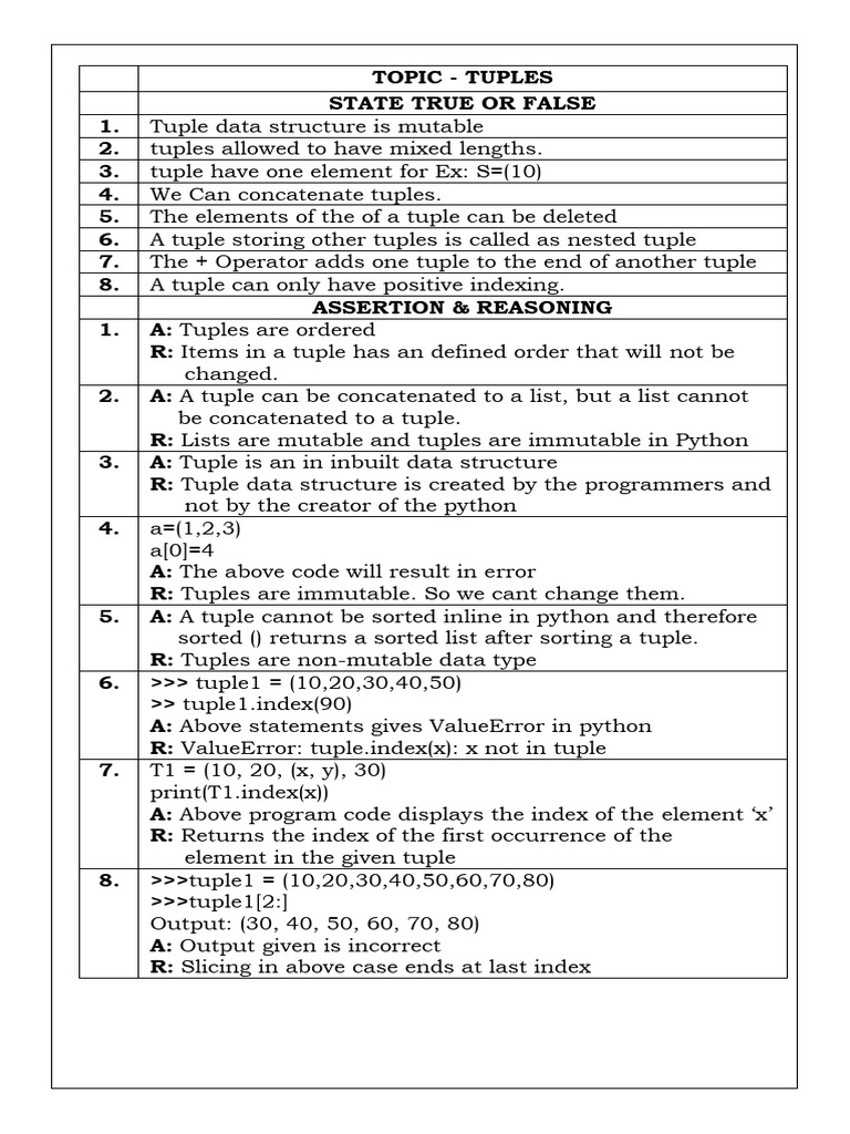 Class 11 - Tuple and Dictinary Python | PDF | Software Engineering ...