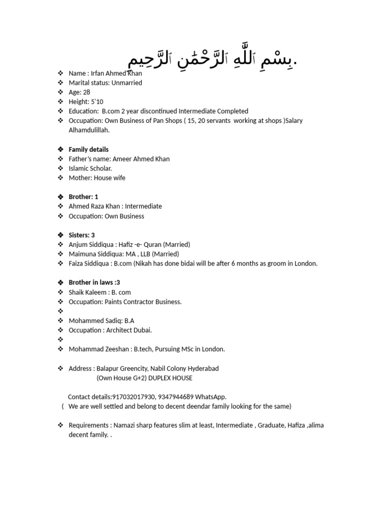 Family Details | PDF