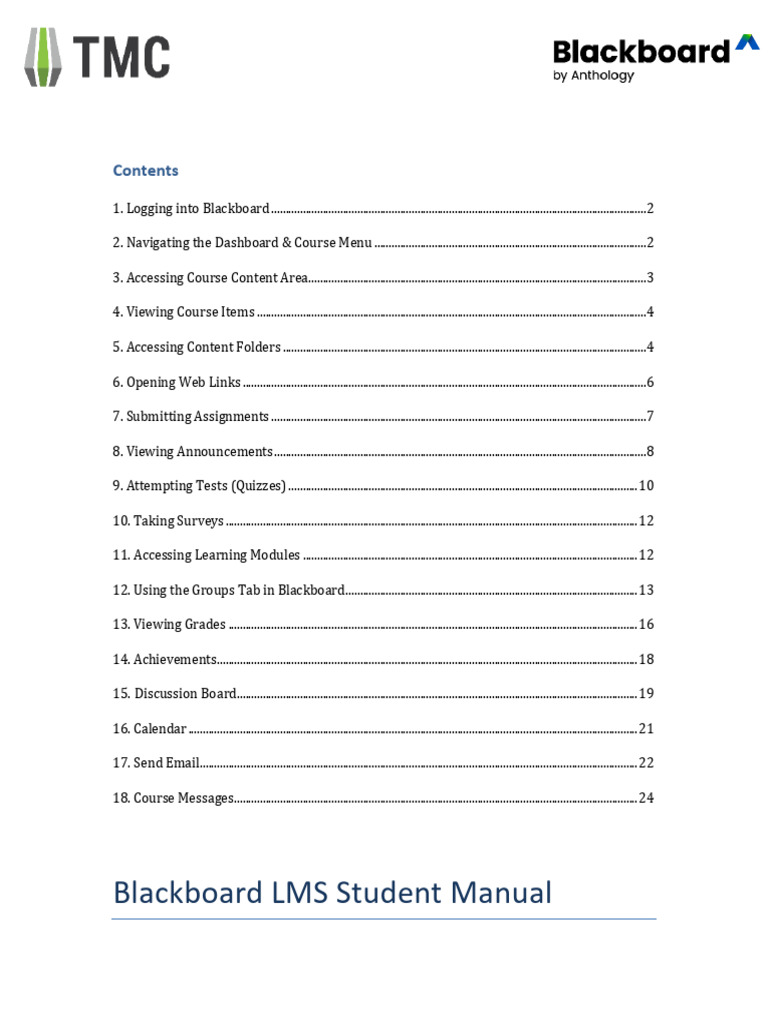 Blackboard Student Manual-1 | PDF | Internet Forum | Computing