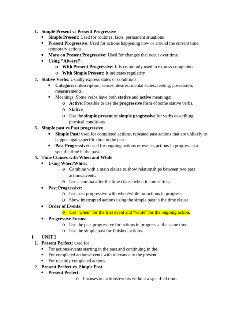 Simple Present Vs Present Progressive | PDF | Plural | Noun