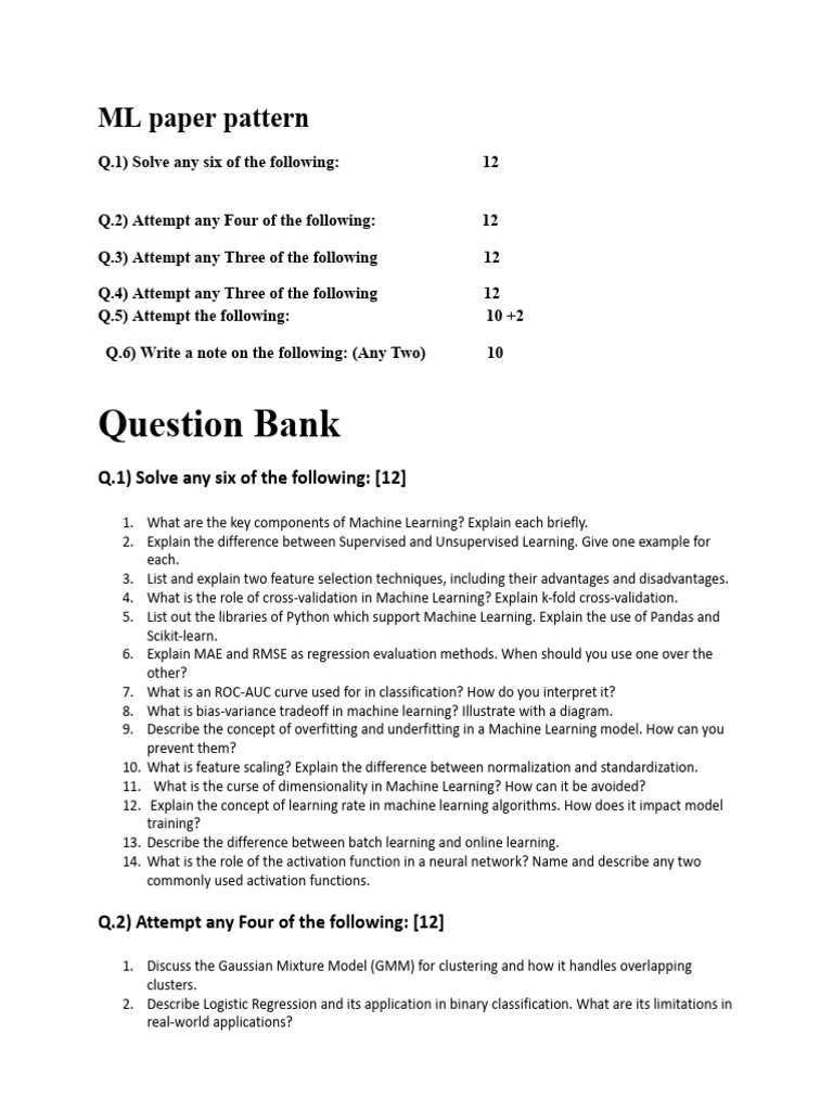 M.sc(Comp Science) ML_QP_Sem-III .Docx | PDF | Machine Learning ...
