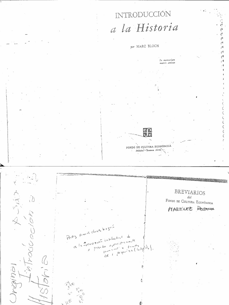 Introduccion A La Historia Por Marc Bloch | PDF