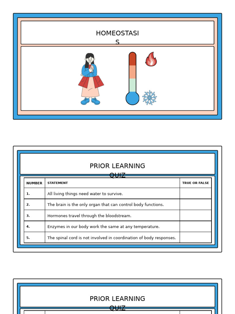 Lesson 1.2 Organismal Biology | PDF | Homeostasis | Hormone