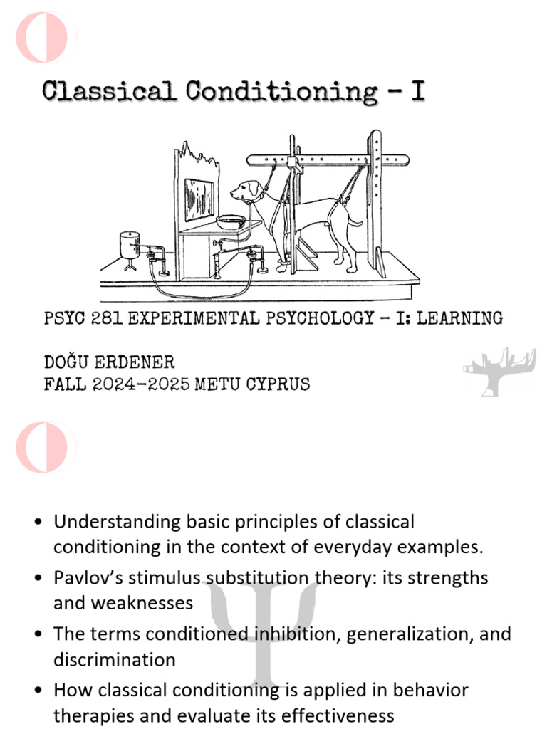 04 PSYC281 Classical Conditioning 1 | PDF | Classical Conditioning ...