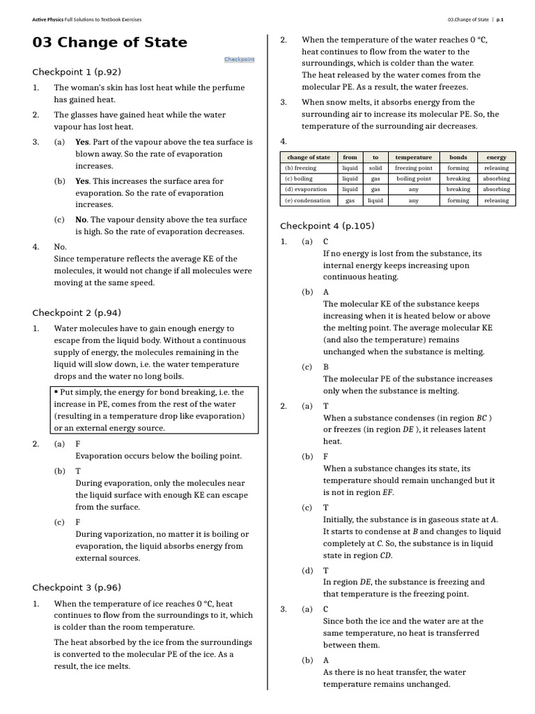 03 Exercise Solutions_e | PDF | Evaporation | Latent Heat