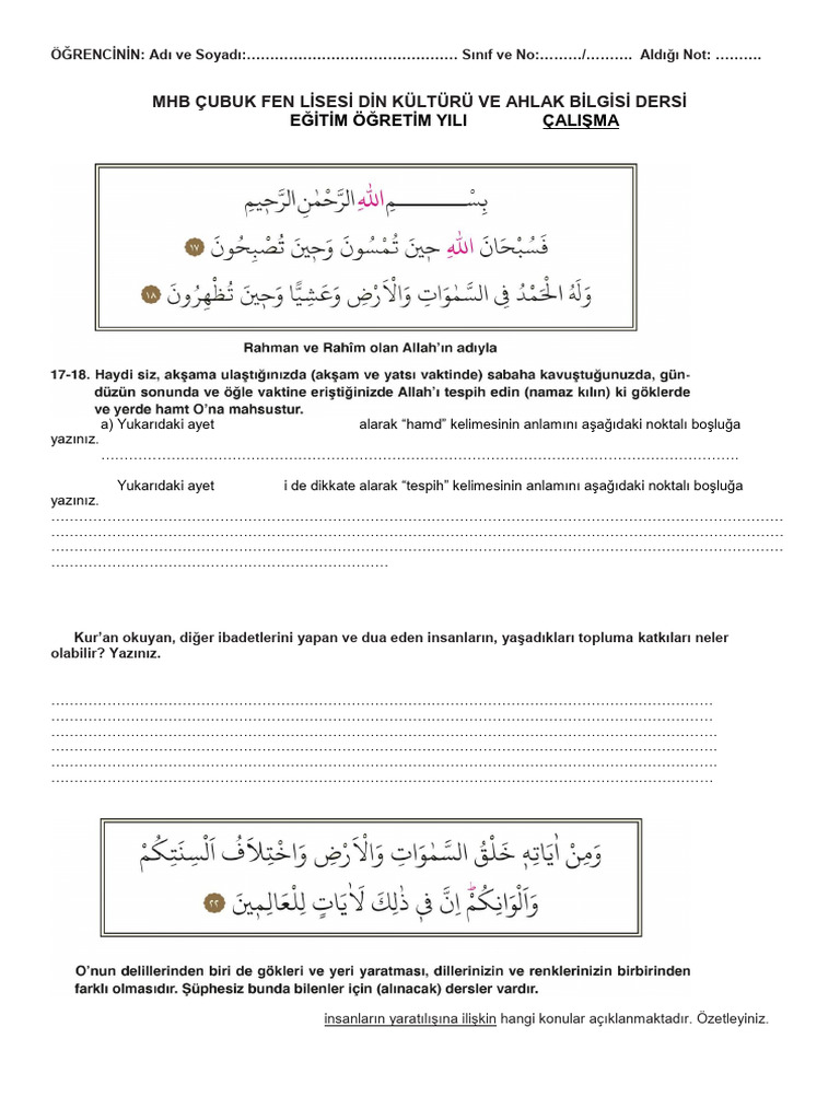 9 Siniflar Cevapli v2 | PDF