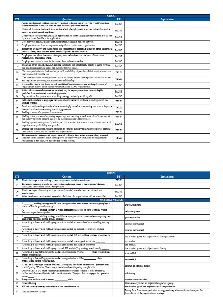 Staffing Strategies and Core Concepts | PDF | Recruitment | Employment