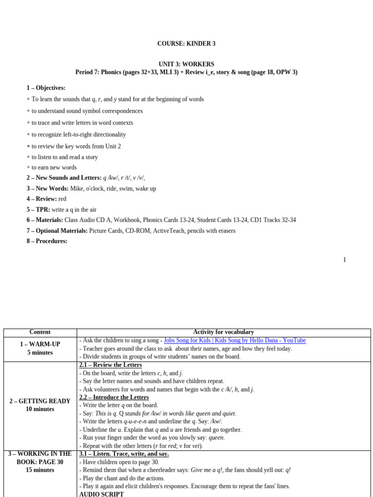 Kinder 3-L20-U3P7-Phonics + Review Sound I_e, Story & Song | PDF ...