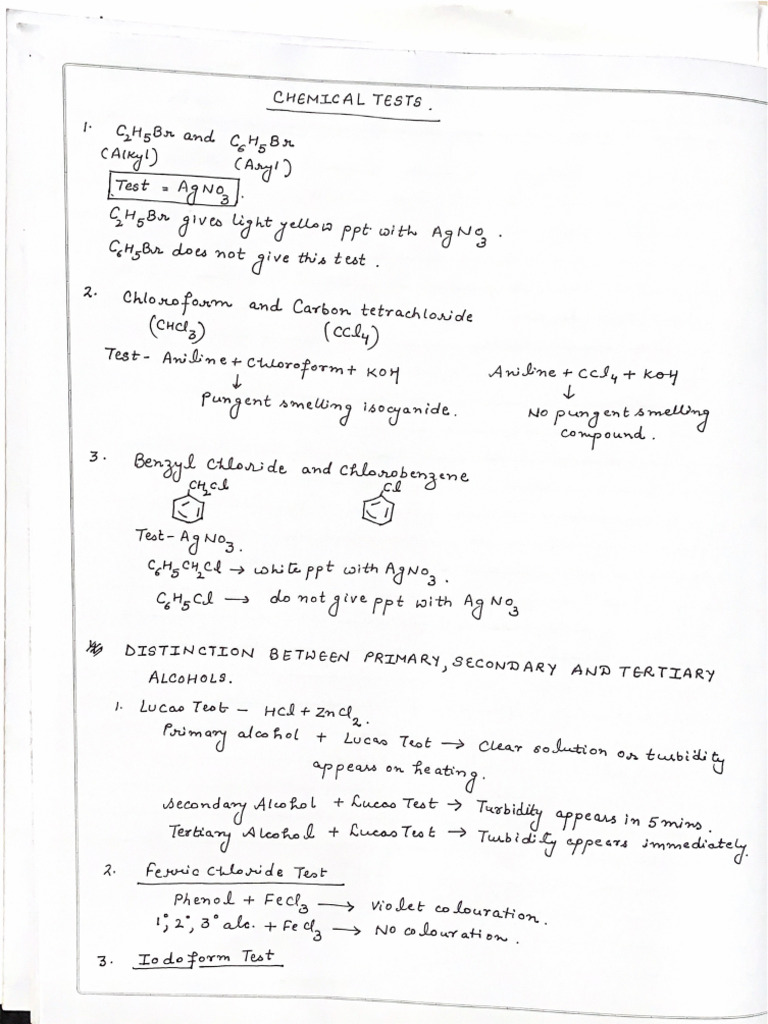 Organic - Chemical Tests | PDF