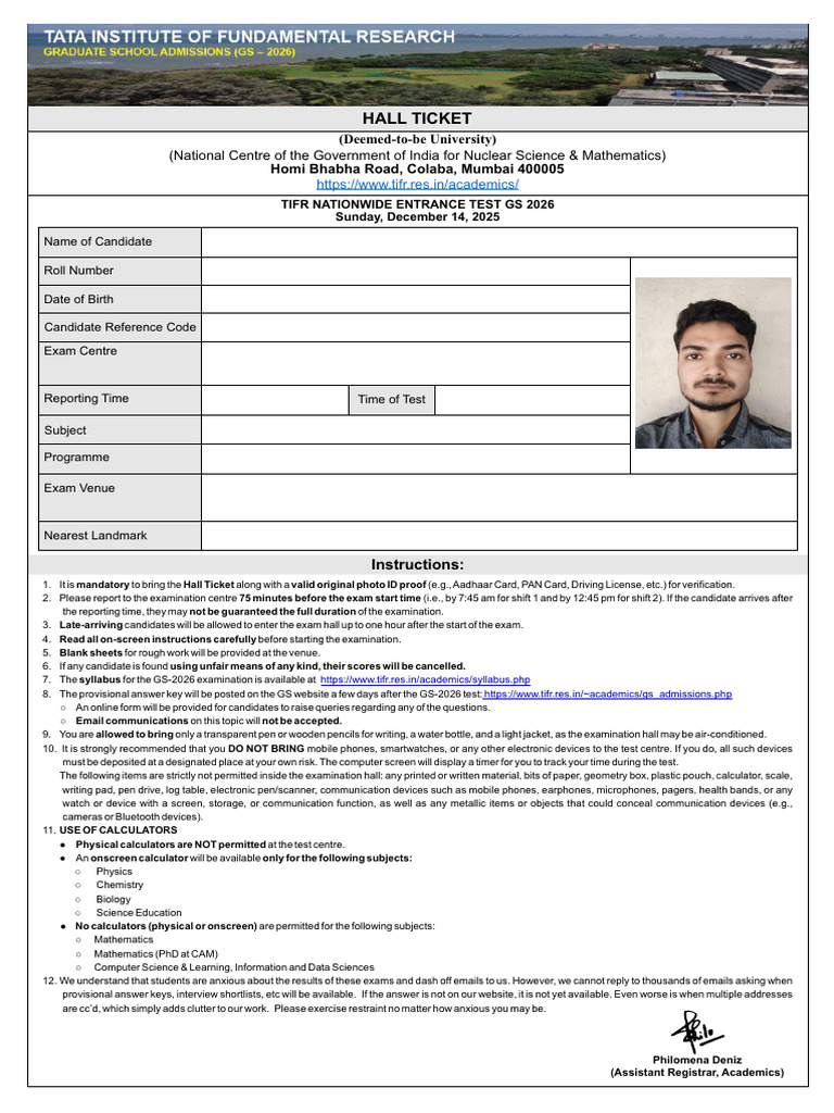 Admit Card (1) | PDF