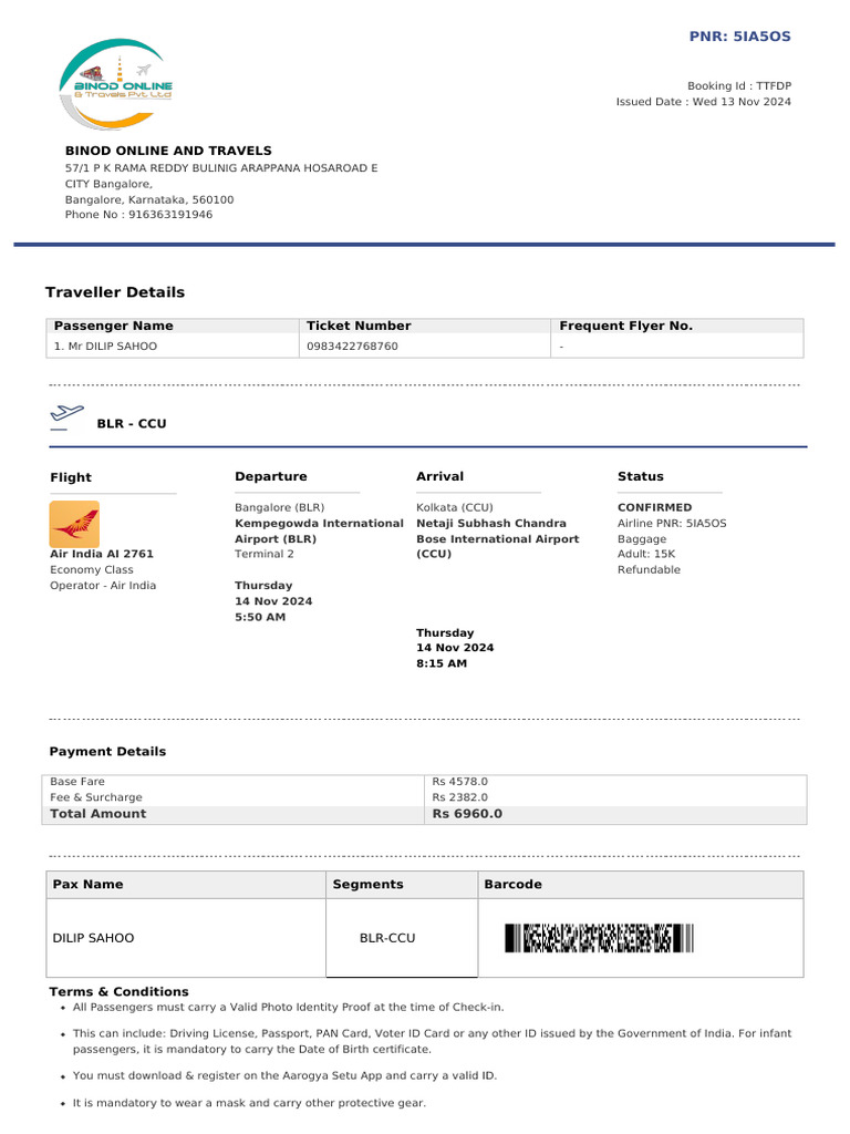 BLR TO CCU | PDF | Transport | Aviation