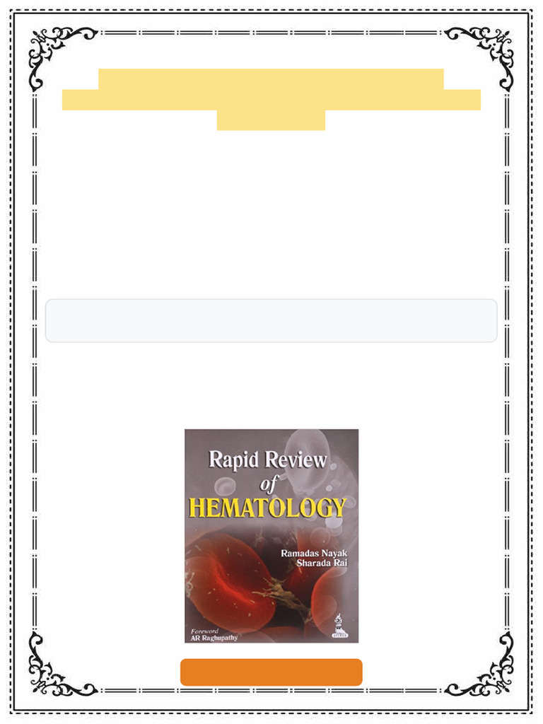 Rapid Review of Hematology 1st Edition Ramadas Nayak Ebook Instructor ...