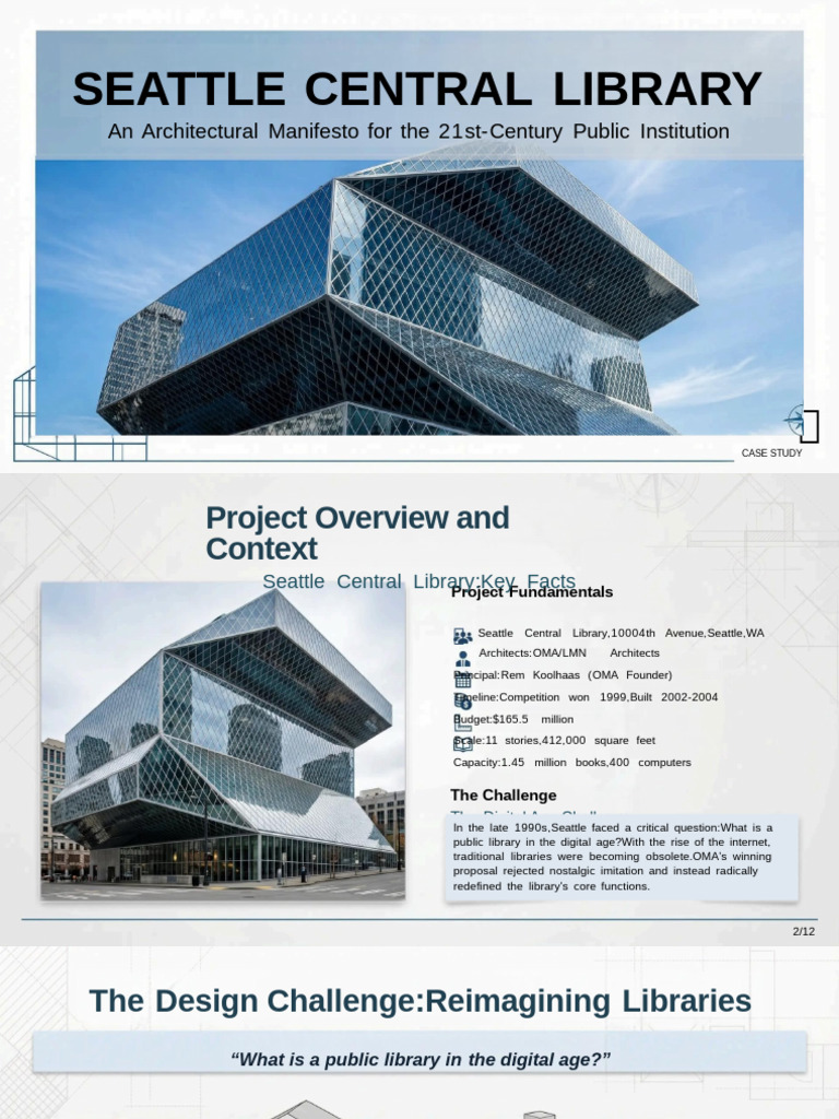 Seattle Central Library Case Study | PDF | Libraries