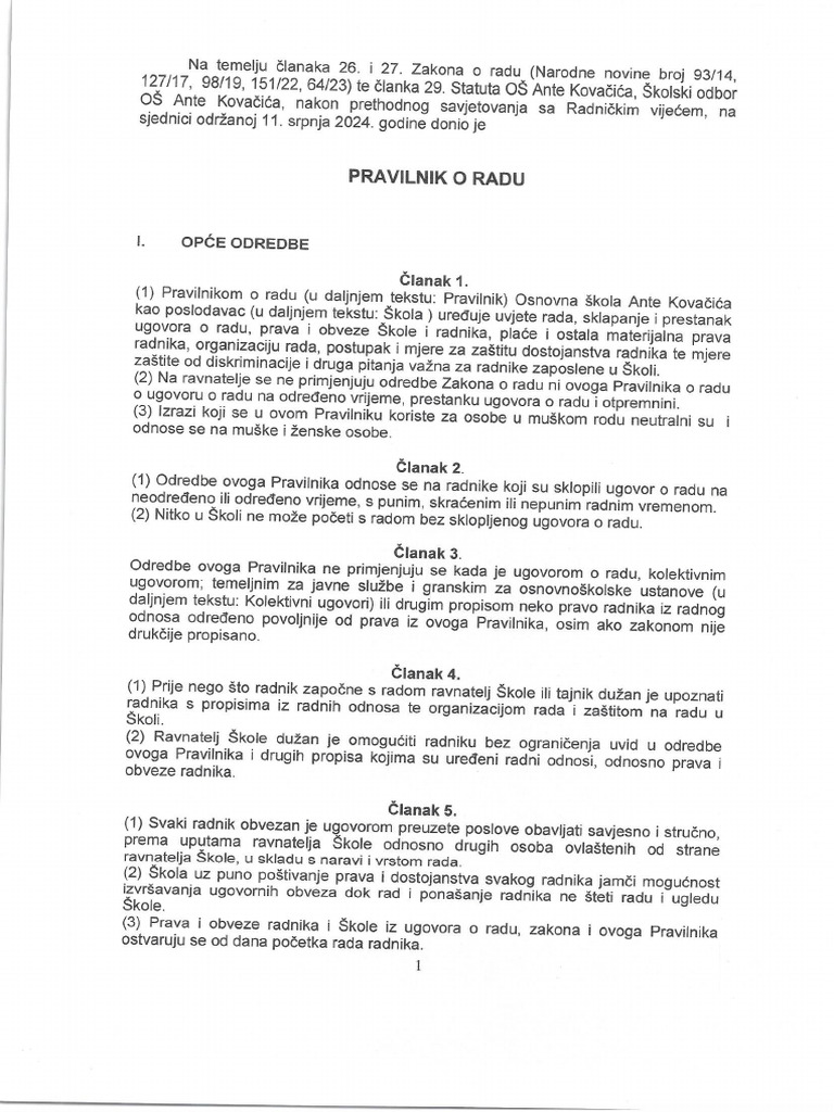 Pravilnik o Radu 2024 | PDF