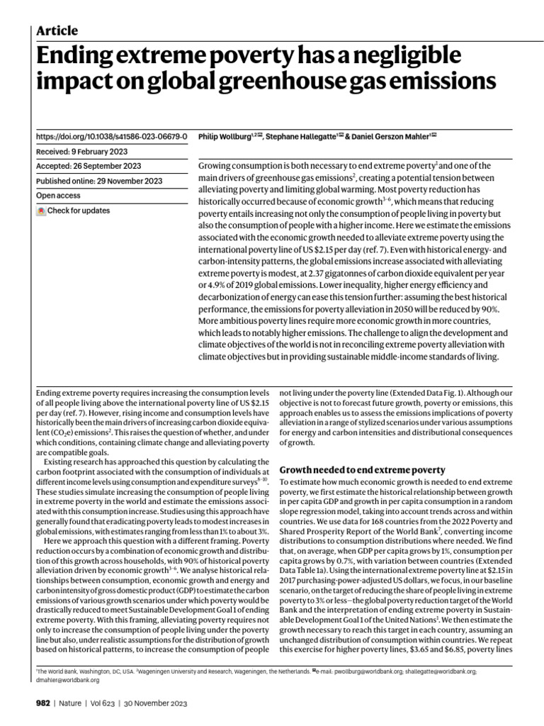 Poverty Alleviation and Emissions Impact | PDF | Climate Change ...
