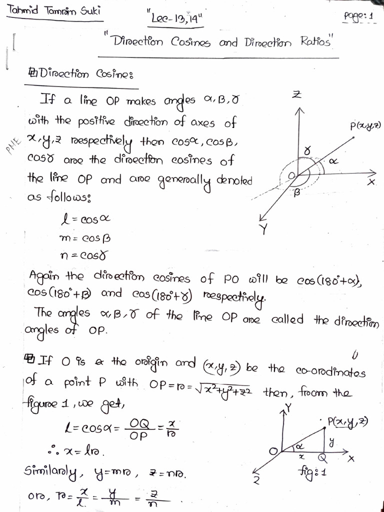 CG 7 Direction Cosines & Ratios | PDF