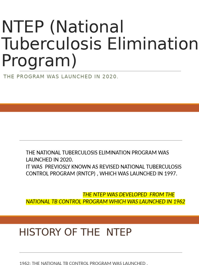 National Tuberculosis Elimination Program Overview | PDF | Tuberculosis ...
