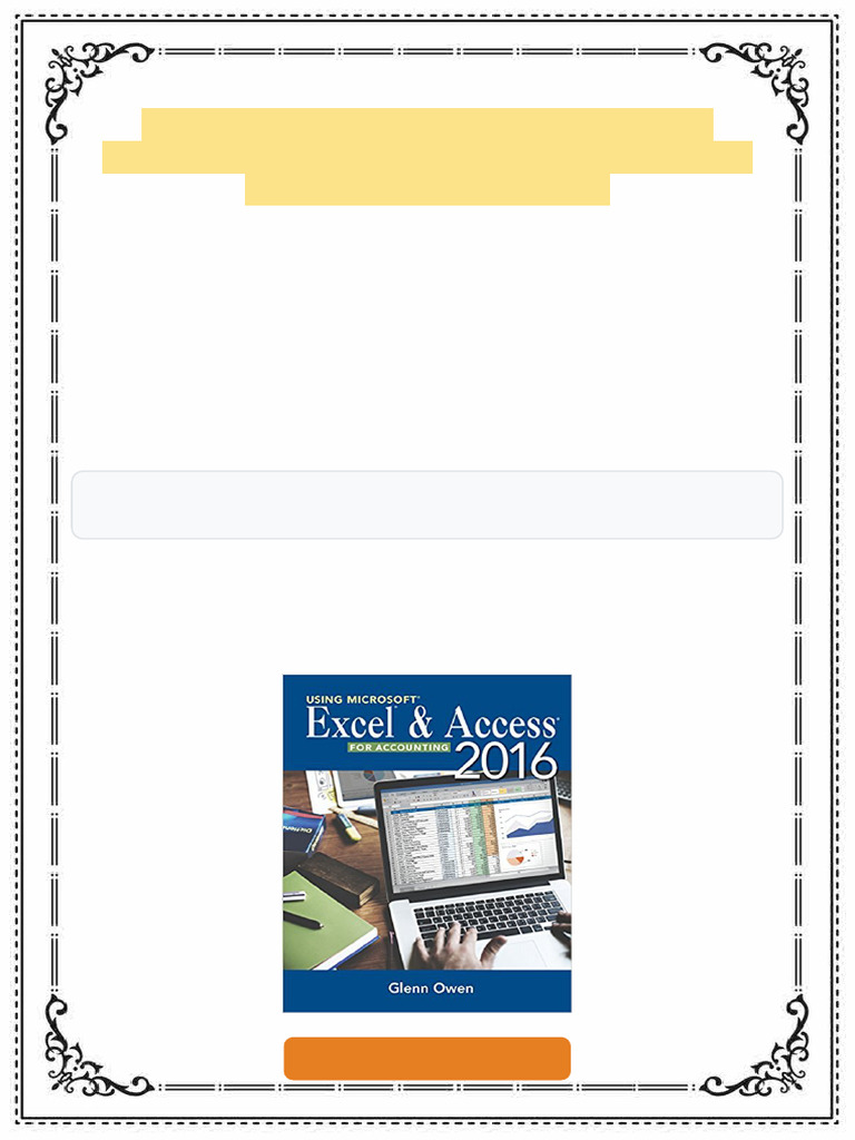 (eBook PDF) Using Microsoft Excel and Access 2016 for Accounting 5th ...