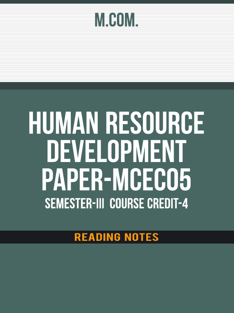 Human Resource Development Overview | PDF | Human Resources | Leadership