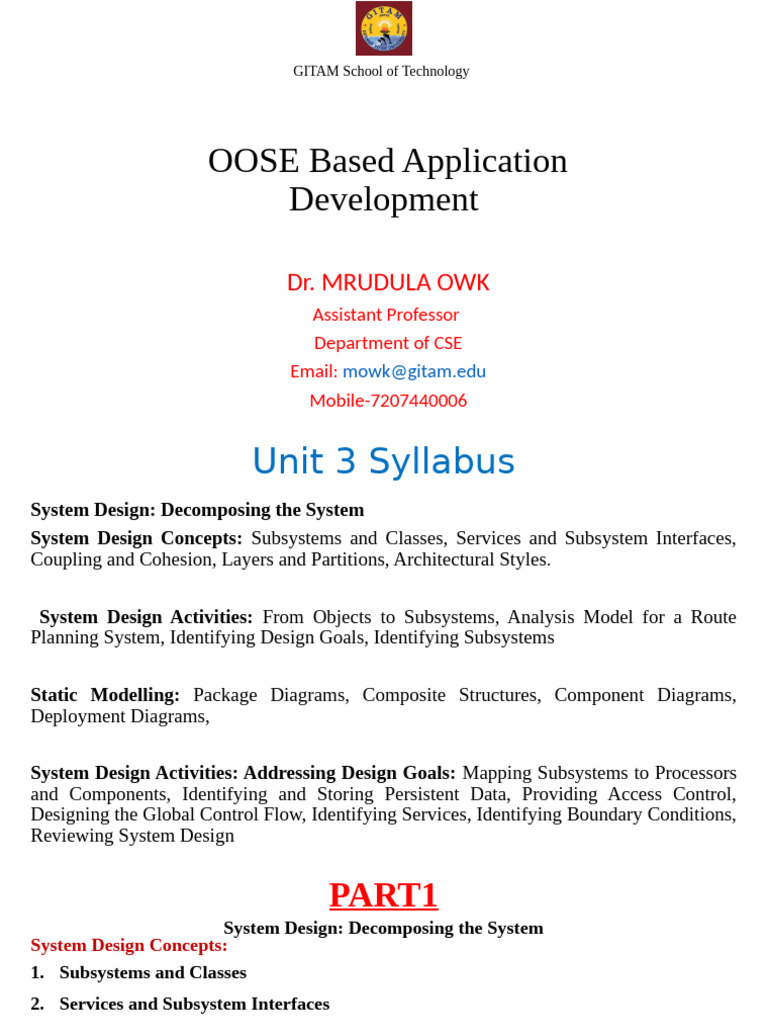OOSE-Unit-3 (1) | PDF | Databases | Model–View–Controller
