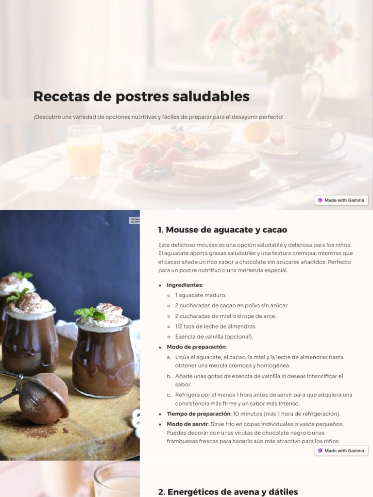 10 Recetas de Postres Saludables | PDF | Postres | Chocolate