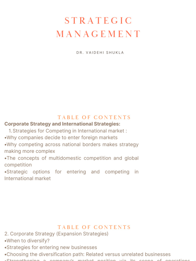 International Corporate Strategy Insights | PDF | Diversification ...